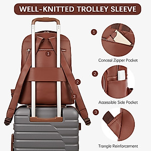 BOSTANTEN Genuine Leather 13 inch Laptop Backpack for Women Computer Bag Travel Large College Shoulder Bag