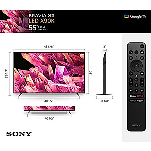 Sony 55 Inch 4K Ultra HD TV X90K Series: BRAVIA XR Full Array LED Smart Google TV with Dolby Vision HDR and Exclusive Features for The Playstation® 5 XR55X90K- 2022 Model (Renewed)