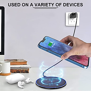 Fast Wireless Charger (Pad), 10W Max Wireless Charging Compatible with iPhone 14/14 Plus/14 Pro/14 Pro Max/13/12/SE/11/X/XR/8, AirPods/AirPods Pro, Google Nexus 4/Huawei/LG/Samsung(No AC Adapter)