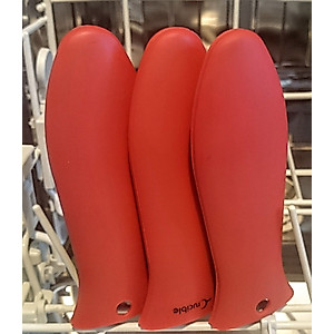 Silicone Hot Handle Holder + Assist Holder, Potholder (2-Pack Mix Red) for Cast Iron Skillets, Pans, Frying Pans & Griddles, Metal and Aluminum Cookware Handles - Sleeve Grip, Handle Cover