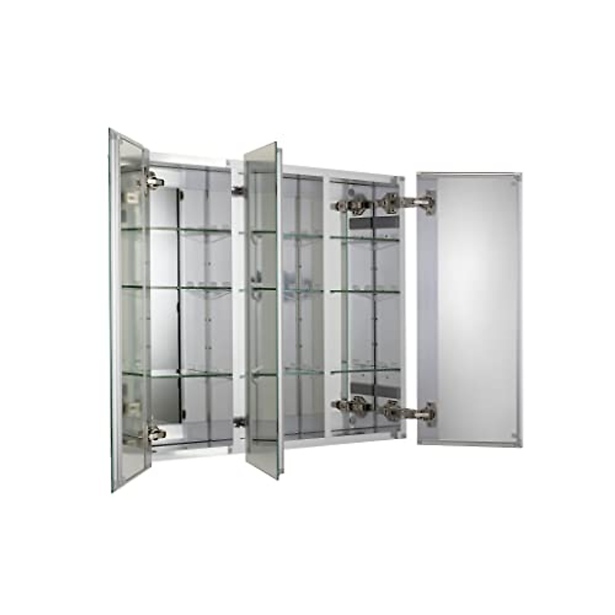 Croydex Thurmond Tri-View, Recessed or Surface Mount Medicine Cabinet, 30W x 26H, Aluminum