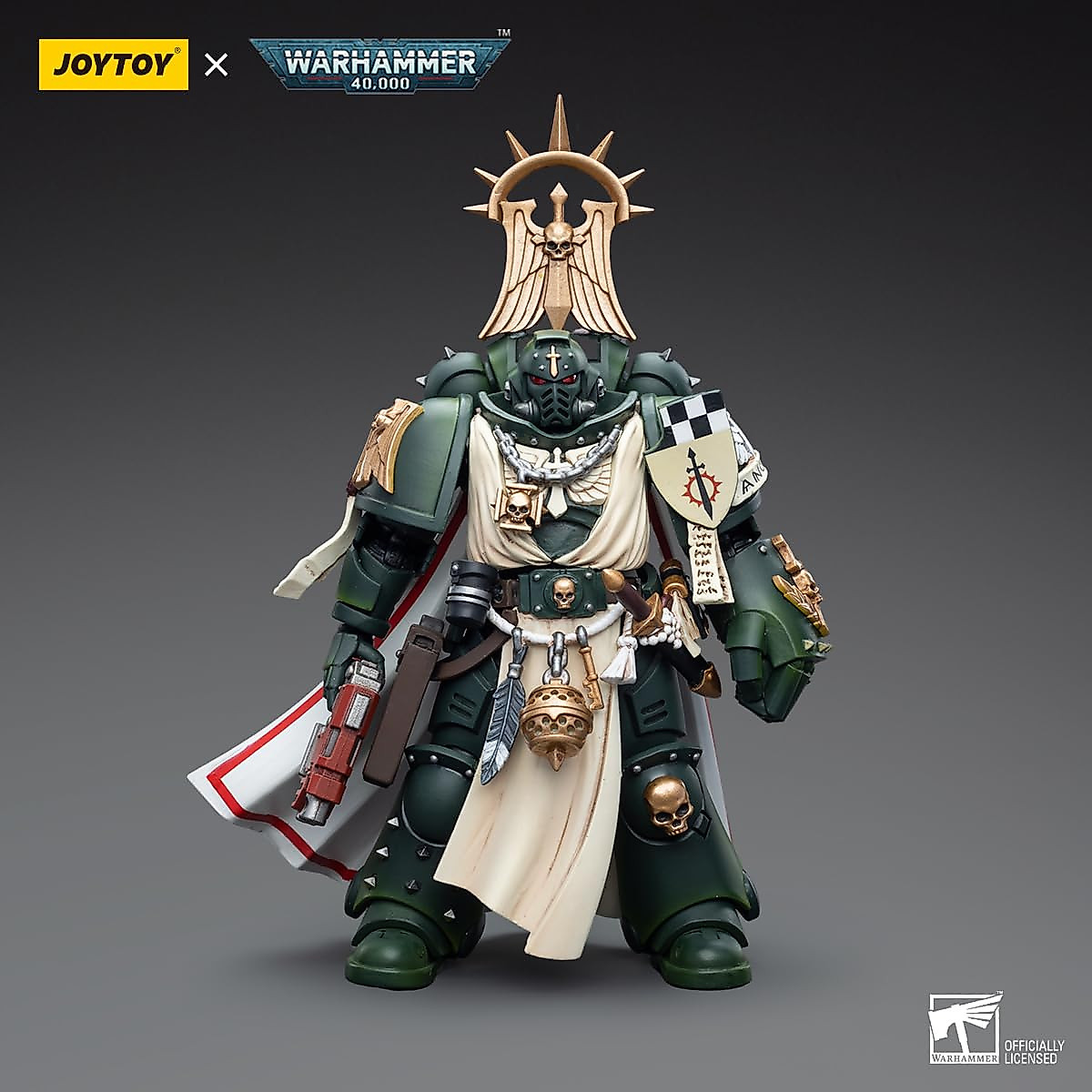 LEBOO JOYTOY Warhammer 40K 1/18 Action Figure Dark Angels Master with Power Fist 4.88in height Joy Toy Models