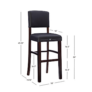 Linon Monaco Stool 30" Espresso