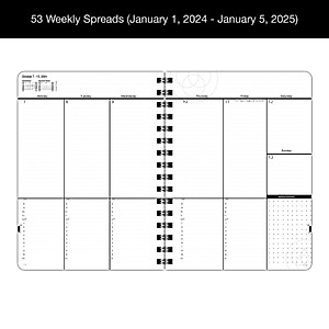 Dated Minimalist DayPlanner - 12 Monthly Calendar Overview, to-do Lists, Weekly and Daily Planning (6.625 by 9 inches), 2024 Coffee Minimalist