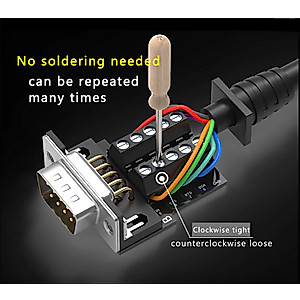 JUXINICE 2Packs DB9 Serial Adapters No Soldering Needed. D-SUB 9-pin RS232 RS485 Adapter to Terminal Connector Signal Module with Bolts Nuts and Screwdriver (1PCS Male+1PCS Female)