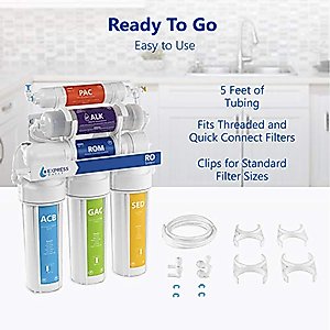 Filter Upgrade Kit for Reverse Osmosis and Under Sink Water Filtration System – Add a New Filtration Stage to Your System – Includes Adapters for ¼” Threaded and Quick Connect Filters – Express Water
