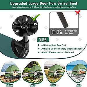 Upgraded Elevated Dog Bed with Canopy, Portable Raised Outdoor Dog Bed with Stable Anti-Slip Feet, Wider Shade Off Ground Pet Bed Cot, Raised Dog Beds for Large Dogs Camping, Indoor & Outdoor Use