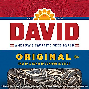 DAVID Roasted and Salted Original Sunflower Seeds, Keto Friendly, 14.5 oz