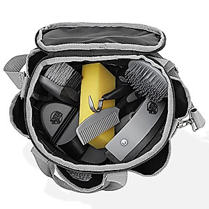 SmithBuilt 8-Piece Horse Grooming Tool Kit with Tote Bag, Gray/Black