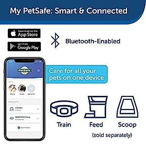 PetSafe SMART DOG Training Collar – Uses Smartphone as Handheld Remote Control – Tone, Vibration, 1-15 Levels of Static Stimulation – Bluetooth Wireless System – All in One Pet Training Solution
