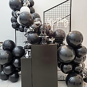 JOYYPOP Black Balloons 110 Pcs Black Balloon Garland Kit Different Sizes 5 10 12 18 Inch Black Balloons for Birthday Graduation Party Decorations