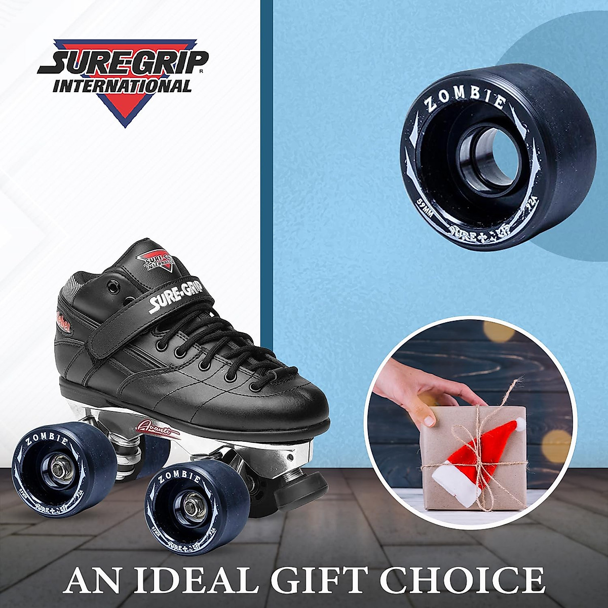 Sure-Grip Zombie Wheels Roller Derby Speed Skating (Max Black 92A)