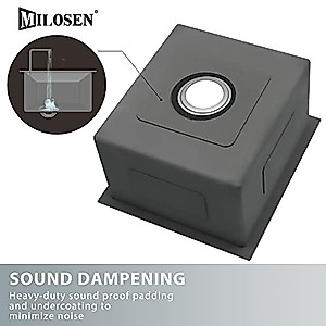 MILOSEN Bar Sink Undermount 17×19 Inch, Wet Bar Prep Kitchen Sink, Small RV Kitchen Sink Single Bowl, Small Stainless Steel Undermount Bar Sink