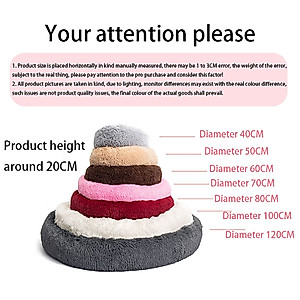 Donut Dog & Cat Bed - Premium Quality Plush Calming Anti-Anxiety Pet Cosy With Non-Slip Bottom, Washable for Small/Medium/Large Dogs (Color: Gradient Gr