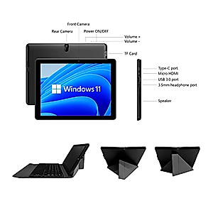 Tibuta W100 Windows 11 Tablet,8.9 inch Windows Tablet,Touchscreen(2048 * 1536 IPS),2-in-1Tablet, 4GB RAM,64GB ROM,Intel N4020C,Tablet with Keyboard