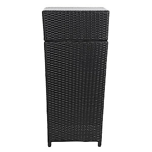 Safavieh Outdoor Collection Mazeli Black Wicker Trash Bin