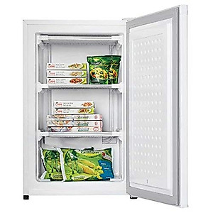 Danby DUFM032A3WDB 3.2 Cu.Ft. Upright Freezer with 2 Shelves, Garage Ready with Scratch-Resistant Worktop