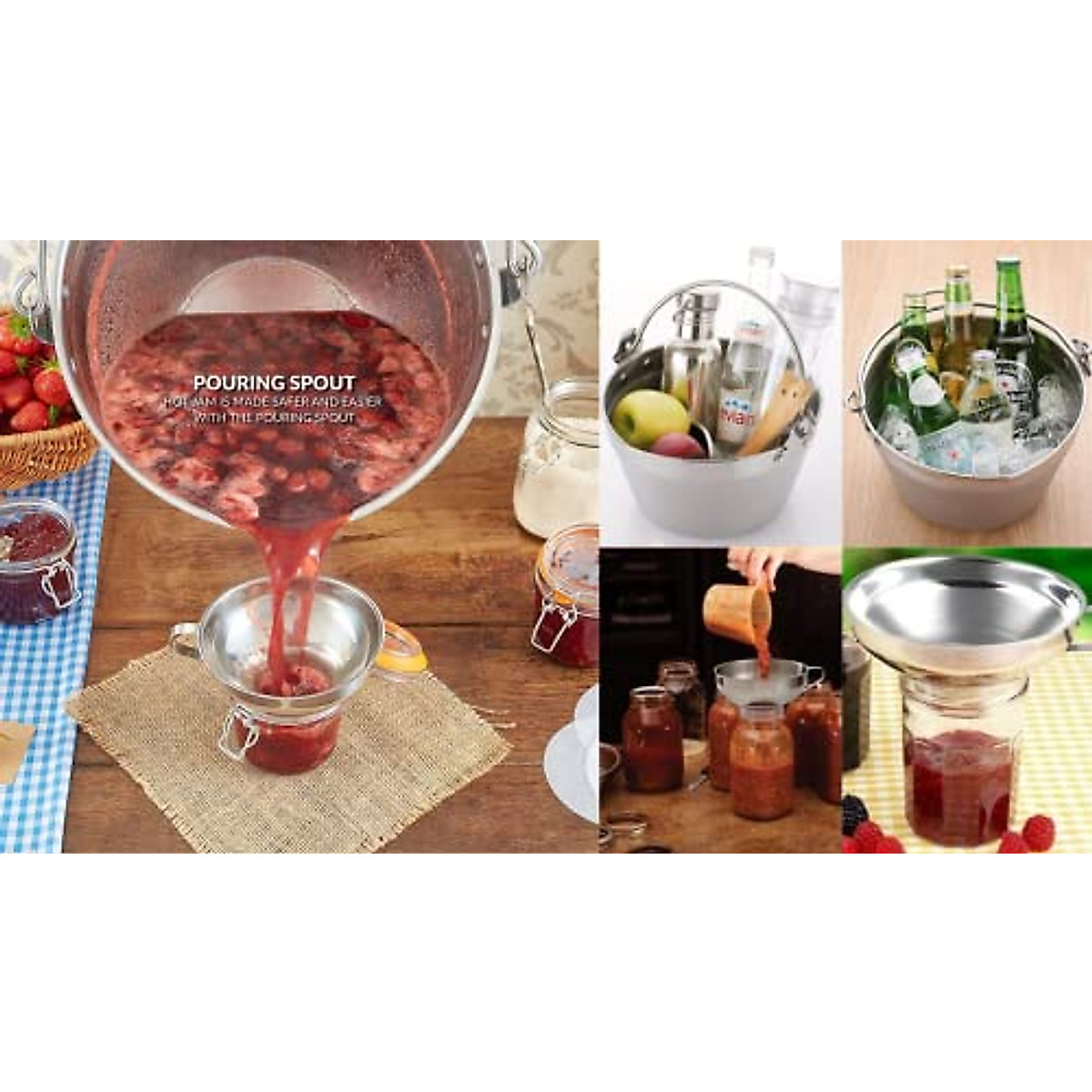 Penguin Home 3820 Professional Jam Maslin Pan-Capacity of 4.5 litres Induction Safe-Suitable for All Hobs-Diameter-24 cm, Stainless Steel, Aluminium, 4.5 liters