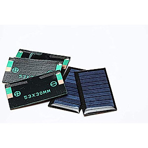 HUAZHU 5V 30mA 53X30mm Micro Mini Power Solar Cells for Solar Panels - DIY Projects - Toys - 3.6v Battery Charger 10PCS