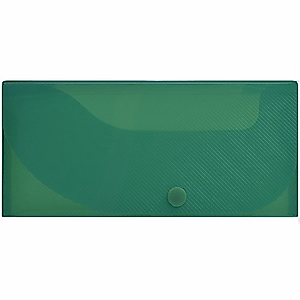 JAM PAPER Plastic Pencil Cases - Snap Button Pencil Case Box - Dark Green - Sold Individually