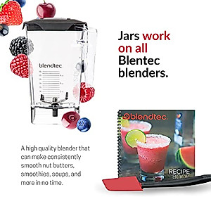 Blendtec Classic 575 Blender, 90 oz WildSide+ Jar, Spoonula Spatula, and Recipe Book Bundle - Black