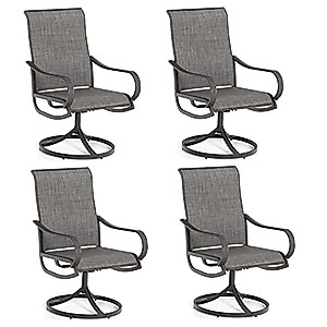 MFSTUDIO 4 Pieces Patio Metal Dining Swivel Chairs Bistro Backyard Rocker Chairs Weather Resistant Garden Outdoor Furniture
