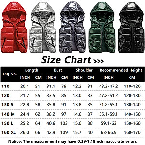 Happy Cherry Packable Puffer Sleeveless Jacket for Kids Waterproof Light Zip Up Vests for Baby Toddler Boys Girls Breathable Metallic Warm Down Coats Outerwear Silver
