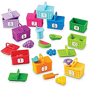 Learning Resources Sorting Surprise Picnic Baskets, Toddler Sorting & Matching Skills Toy, Fine Motor Skills, Preschool Educational Toys, 32 Pieces, Ages 3+