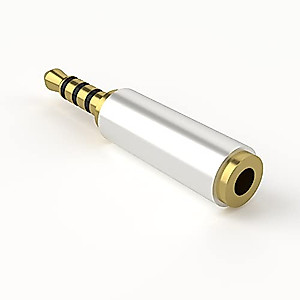 Gold Plated Headphone Adapter 3.5mm Male to 2.5mm Female Audio Headset Converter 3 Ring Jack Plug - Stereo or Mono - 3 Pack