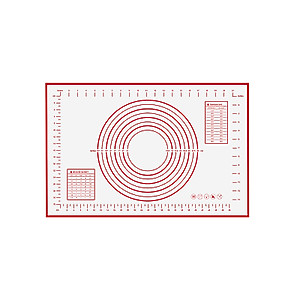 KUFUNG Silicone Baking Mats Non-Slip Pastry Mat Countertop Protector Fondant Mat for Rolling Dough Pie Crust Pizza and Cookies (24 x 16 Inch, Red)