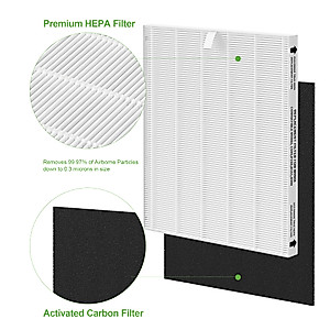 VALZONE Winix C545 2 Pack H13 True HEPA Replacement Filter S Compatible with Winix C545 Part# 1712-0096-00 with 8 Extra Activated Carbon Pre-Filters 13.07 x 10.94 x 0.98 inches