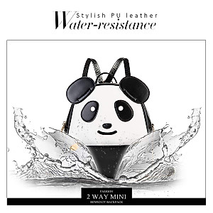 Girls Mini Backpack Toddler 3D Animal Casual Daypack PU Leather Preschool Convertible Shoulder Bag Gift for Kids (Black-01)