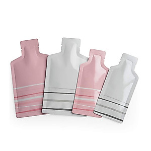 Bottle Shape Open Top Aluminum Foil Pouch Package Bag with Tear Notch Portable Cute Bottle Shape Food Preservation Smell Proof Packaging Pouches (White, 2.9×5.1in (7.5×13cm))