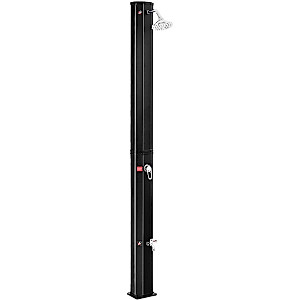 Giantex 7.2Ft 9.3 Gallon 2-Section Solar Heated Shower W/Shower Head Outdoor Backyard Poolside Beach Pool Spa for Easy Installation, Black