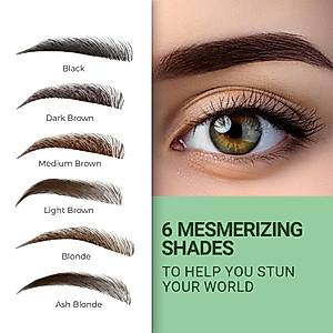 MINA ibrow College Kit (Black, Dark Brown, Medium Brown, Light Brown, Blonde and Ash Blonde, 1 Brow Nourishing Oil (10ml) and 1 Brow Conditioning Cleanser (30ml)