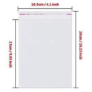 Borningfire 200 Pcs 4"x9" Clear Resealable Cellophane Bags Self Adhesive Sealing Treat Bags for Bakery Candy Cookie Prints Card Pretzels Lollipops Cake Pops