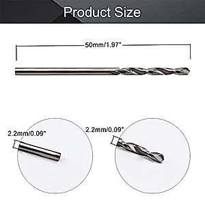 Utoolmart High Speed Steel Straight Shank Twist Drill Bits Set Power Tools Grinding Process 2.2mm Drill Diameter 10pcs
