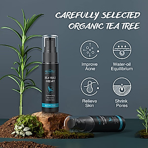 POP MODERN.C Blackhead Remover Mask with Tea Tree Cream Charcoal Peel Off Facial Mask Blackheads Whiteheads Removal Deep Cleansing Pore Purifying Acne Face Mask with Brush Pimple Extractor 4-in-1 Kit