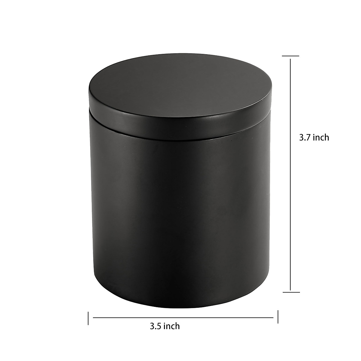 Joitsvia Cotton Swab Holder, Qtip Holder Dispenser with Lid, Resin Bathroom Containers,Vanity Storage Jars Organizer for Cotton Ball, Floss, Bath Salts, Bathroom Accessories, Matte Black