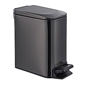 Trash Bin Trash Can Wastebasket Stainless Steel Pedal Bin with Lid, Rectangular Garbage Can Trash Can Garbage Container Bin for Home Kitchen Bathroom Garbage Can Waste Bin (Color : OneColor, Size :