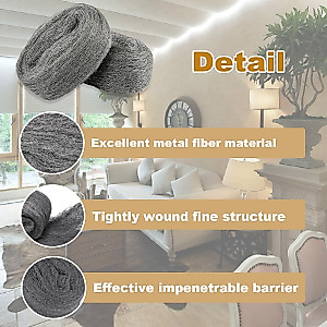 Apalie 2Pack Steel Wool for Mice Control 3.2"x10.5 ft Wool, Gap Filler for Home & Garage, DIY Bundle with Gloves & Scissors