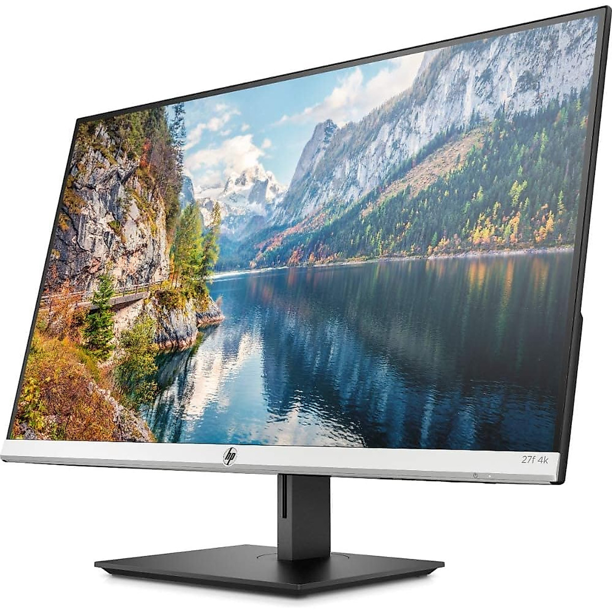 HP 27-inch Monitor with Height Adjust (27f 4K, Natural Silver and Black) (Renewed)