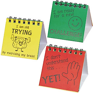 Really Good Stuff The Power of Yet! Self-Assessment Mini Flip Chart, Set of 12 – Self-Assessment Cards for Students in Grades K-5, Promote a Growth Mindset with Motivational Messages