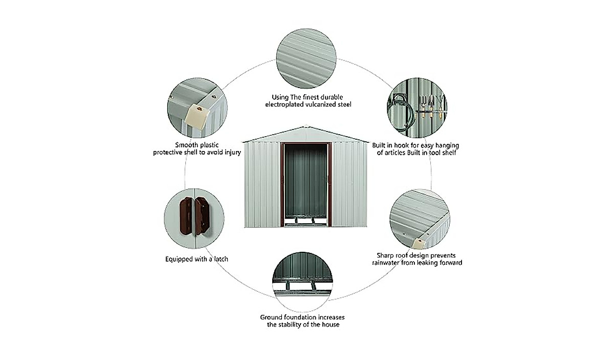 SUNDALY 6x5 FT Metal Outdoor Storage Shed - Durable & Waterproof