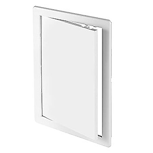 12" x 16" White Plastic Access Panel. Service Shaft Door Panel. Plumbing, Electricity, Heating, Alarm Wall Access Panel for Drywall. Bathroom Services Access Hole Cover. (12" x 16")