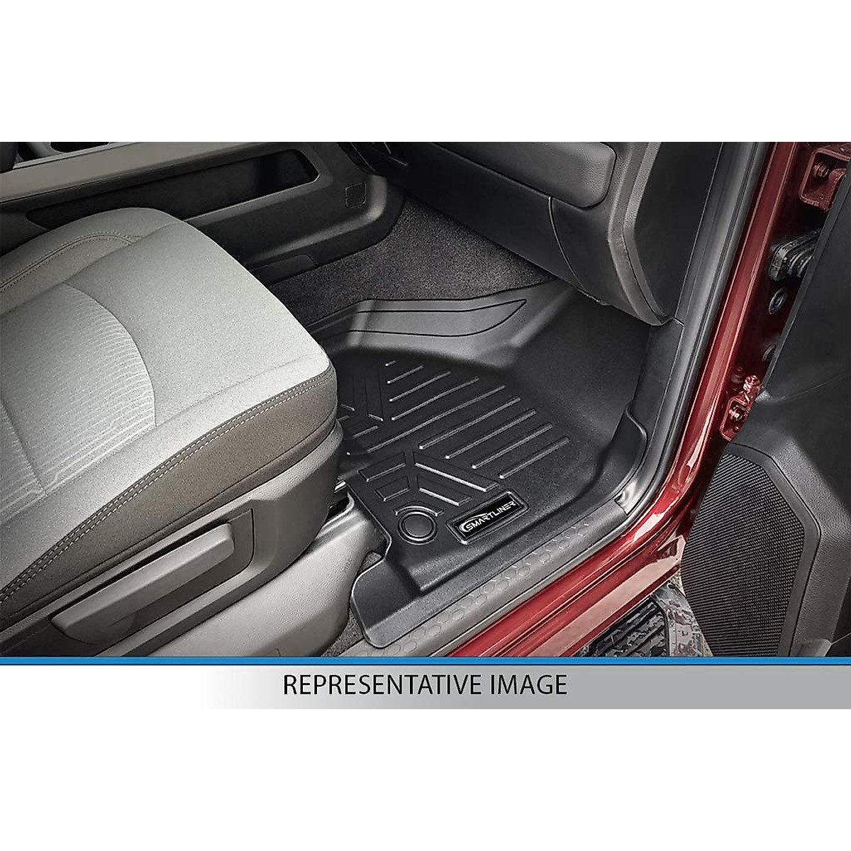 SMARTLINER Custom Fit Floor Mats 2 Row Liner Set Black for 2015-2016 Ford Explorer Without 2nd Row Center Console