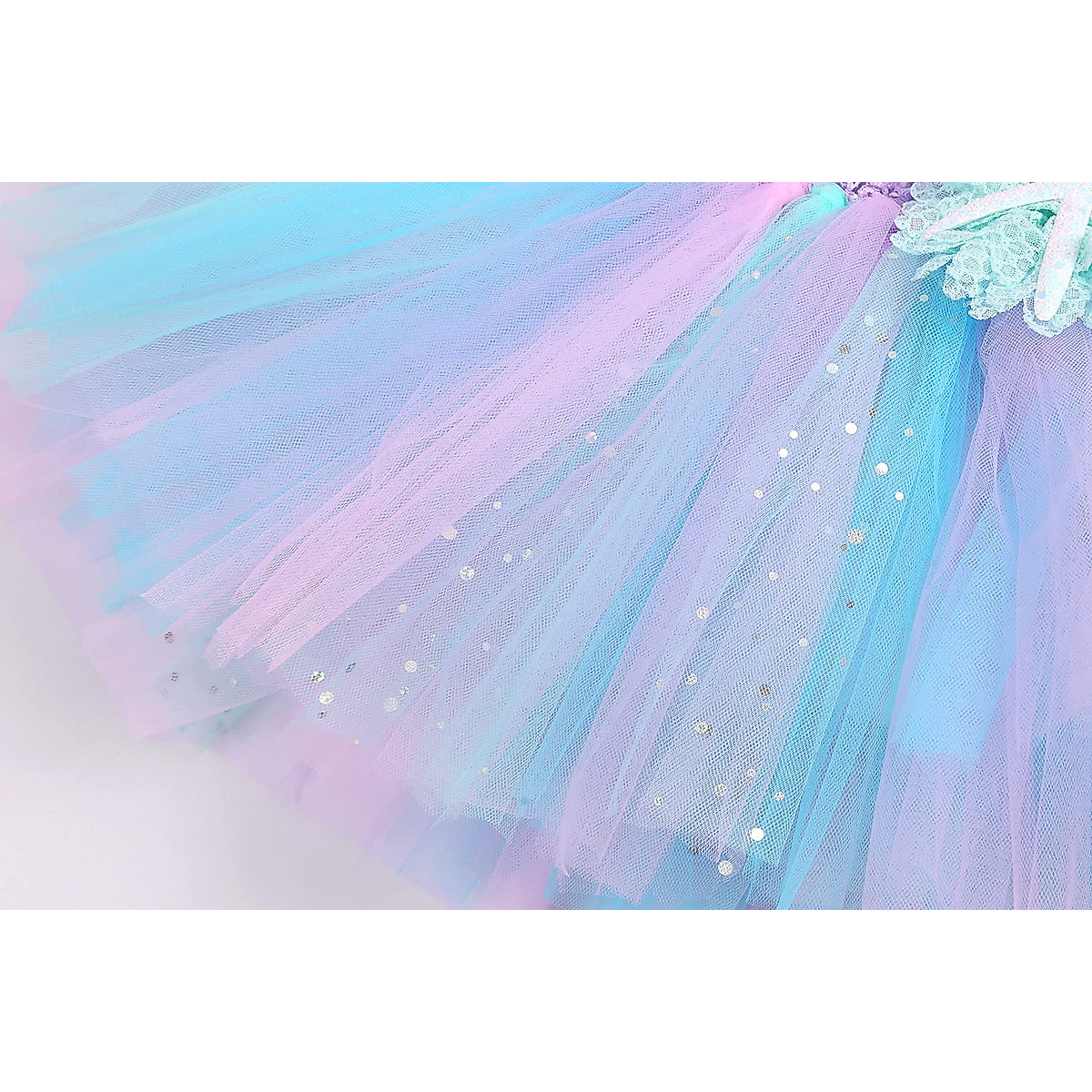 Koatobbor Girls Mermaid Costume Mermaid Tutu Dress Color Led Light Up for Halloween Birthday Party 3-8Years
