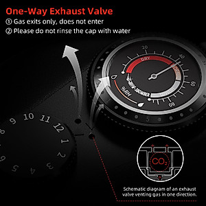 MHW-3BOMBER Camping Airtight Coffee Canister with Humidity Monitor, Travel Vacuum Coffee Storage Container with Magnetic Measuring Scoop for Grounds Coffee, Beans, CO2 Exhaust Valve, S6140B-OS