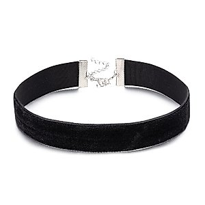 AnotherKiss Black Velvet Ribbon Choker Necklace for Women, Gothic Jewelry, Halloween Birthday Party Cosplay, Wide 3/4 inch (2cm)