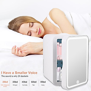 Mini Skincare Fridge 8 Litres, Beauty Makeup Fridge Portable Mirrored Door with LED, Small fridge Thermoelectric Cooler and Warmer for Bedroom, Cosmetics,Breast Milk, Office and Travel
